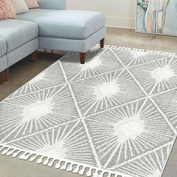 Union Rustic Jojean Performance Gray/Ivory Rug | Wayfair